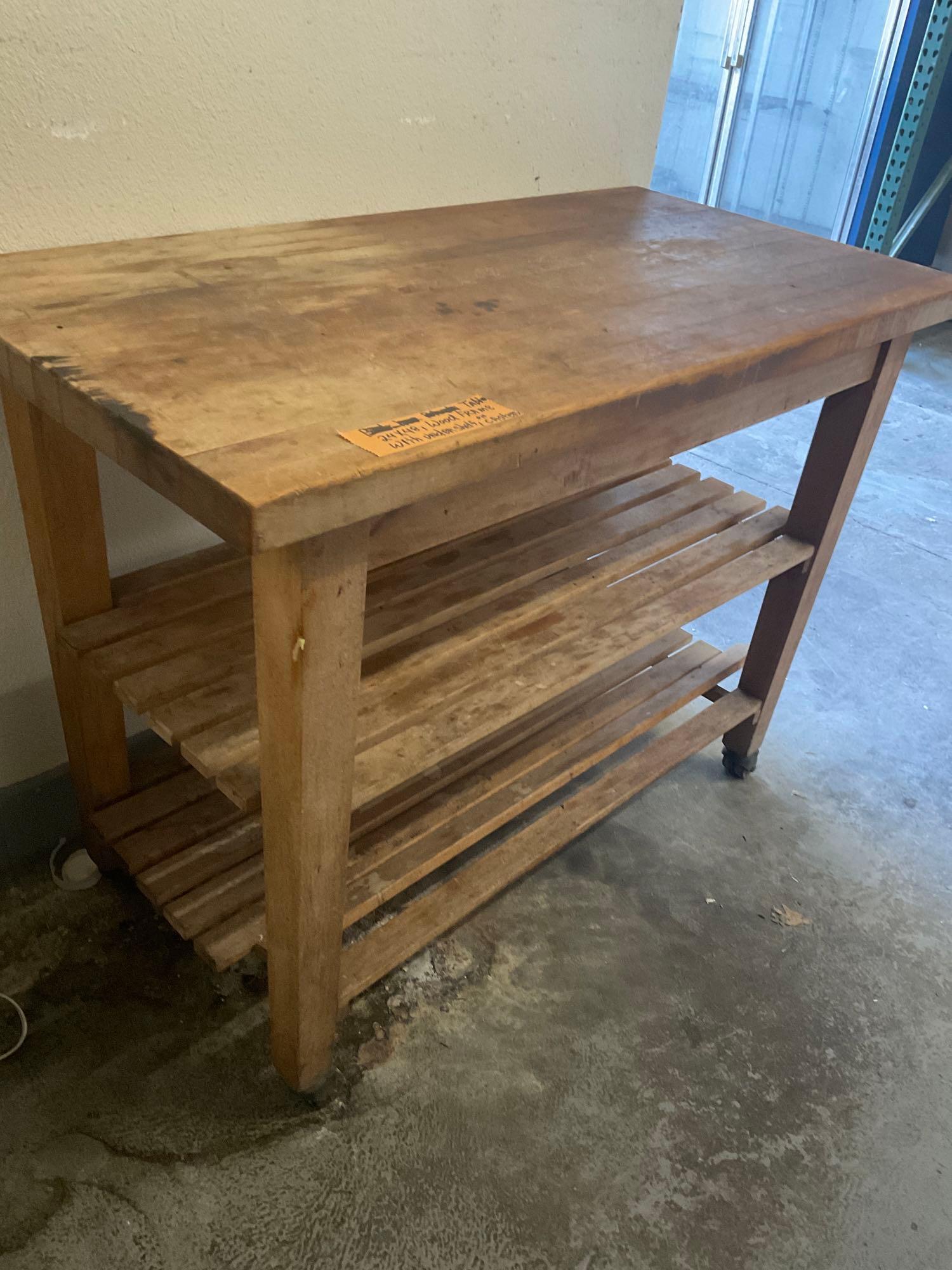 Wood Countertop Table, 24" x 48", with under | Proxibid