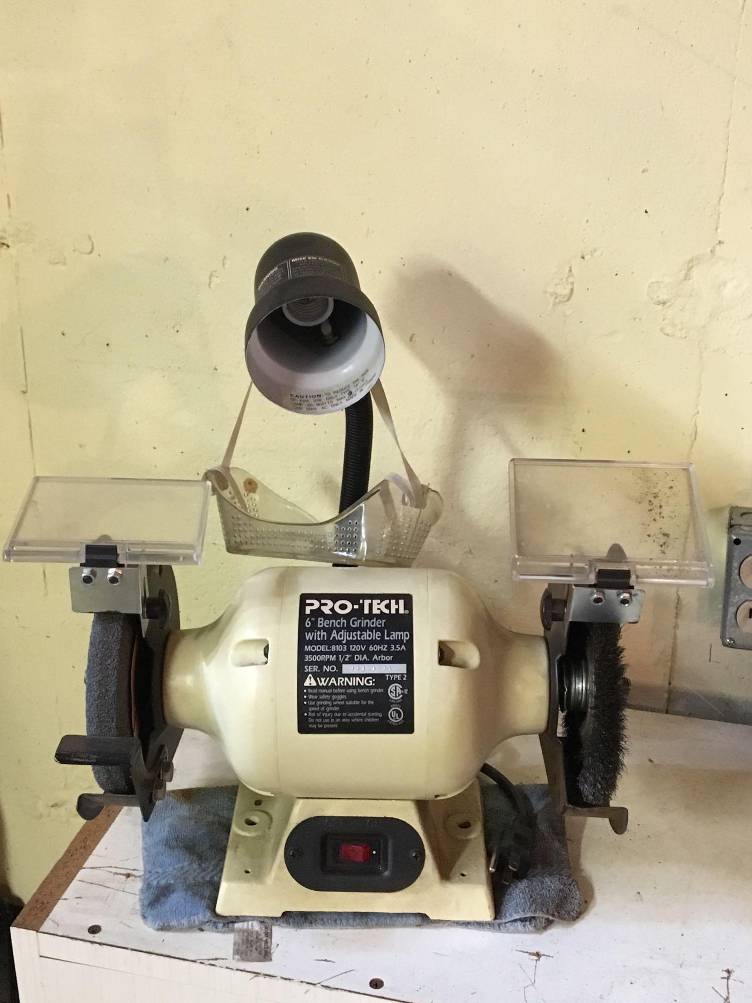 Protech 6 inch bench grinder with adjustable Proxibid