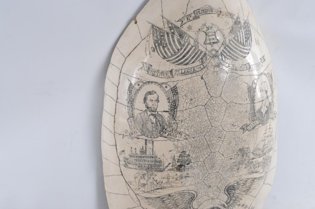 Art & Collectibles Faux Turtle Shell with Patriotic Skrimshaw Design ...