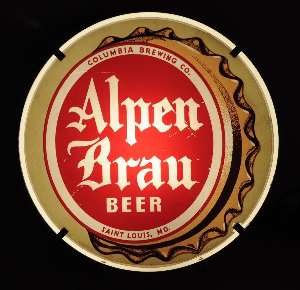 Vintage Alpen Brau Light up Advertising Reverse | Proxibid