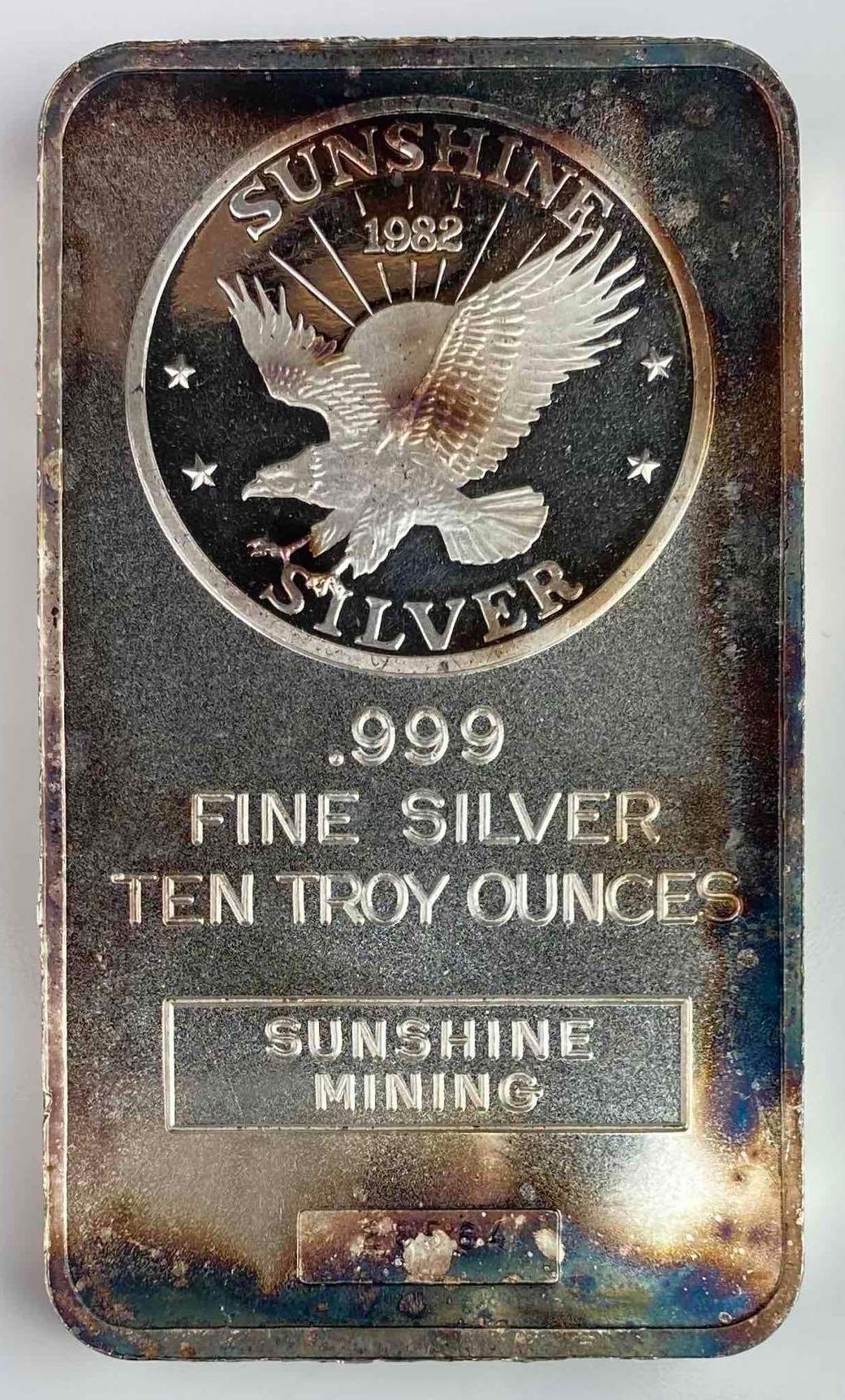 Early HTF Sunshine Mining 10oz. .999 Fine Silver | Proxibid