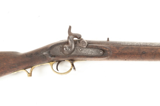 Unmarked Percussion Musket with brass trigger guard, bore shows 10 ga ...