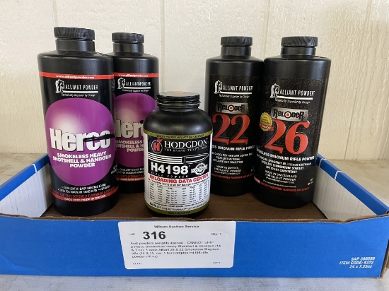 Assorted powders (weights approx) - CANNOT SHIP | Guns & Military ...