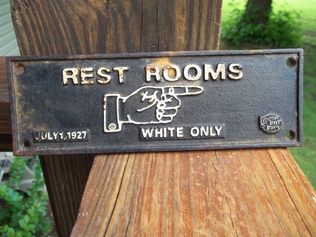 Sold At Auction: Cast Iron Segregation Sign Rest Rooms, 51% OFF