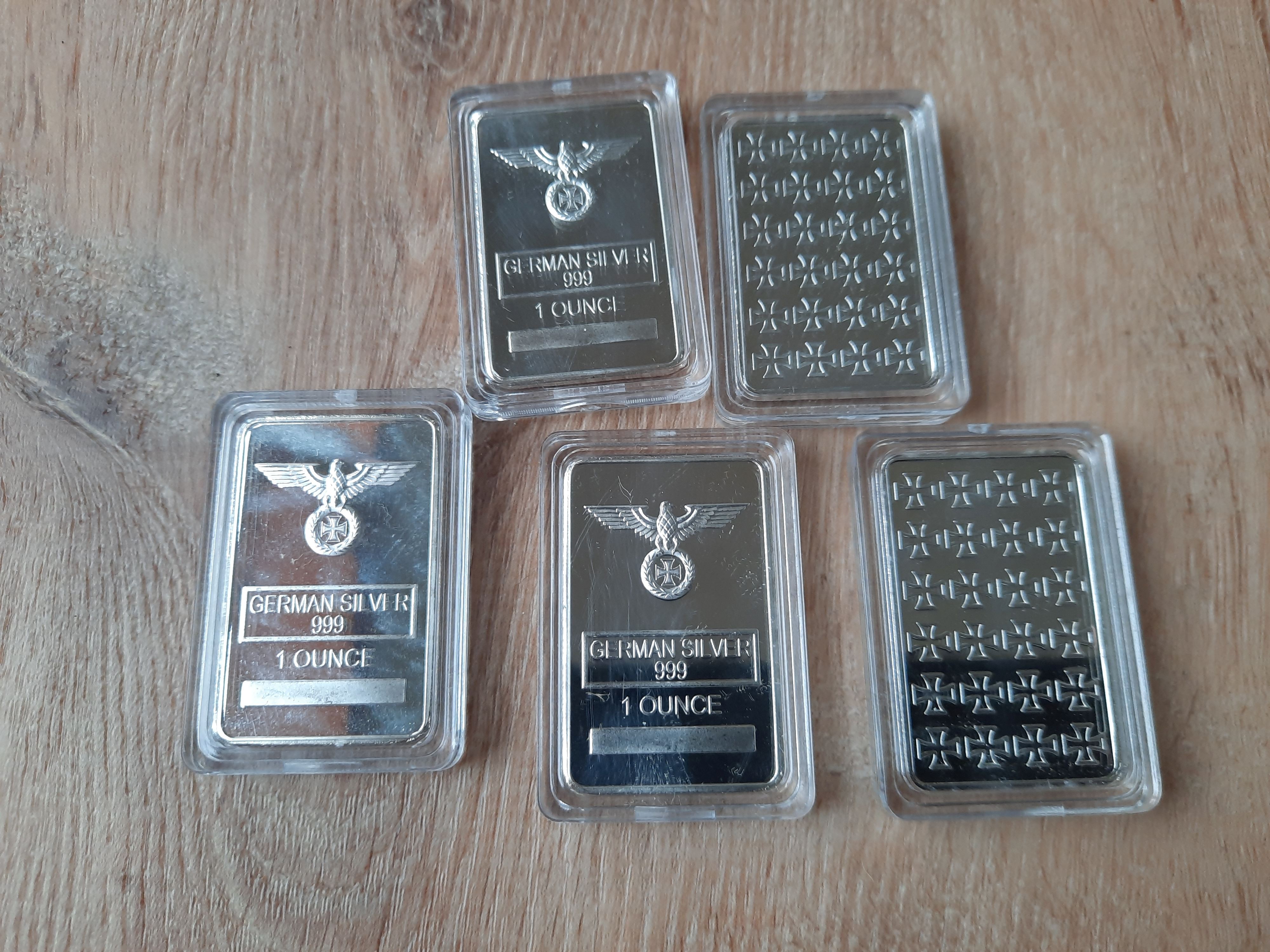 5 1 Ounce 999 German Silver Nazi German Bars In | Proxibid