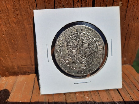 1893 Hobo Morgan Dollar Fantasy Coin Skeleton King & Queen | Online ...