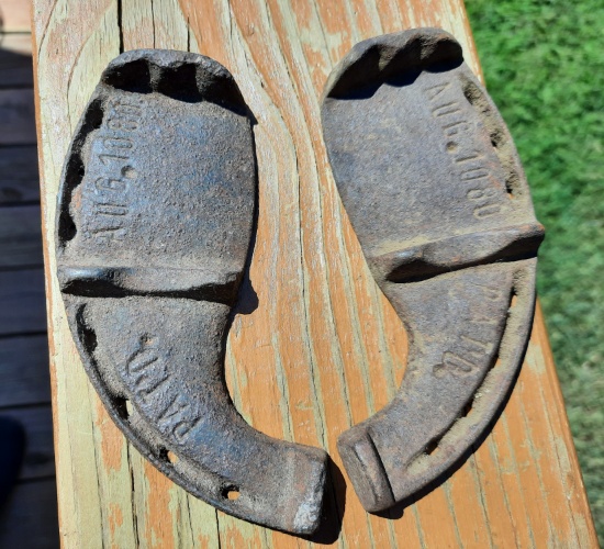 Antique Cast Iron Ox or Oxen Shoes Pair | Online Auctions | Proxibid