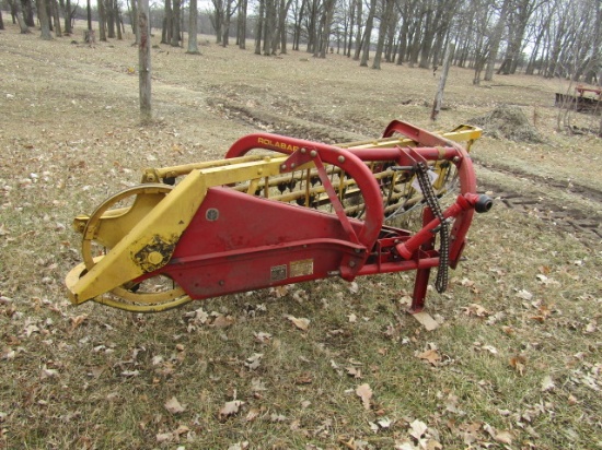 1228. NEW HOLLAND MODEL 57-3 POINT PTO ROLL-A-BAR RAKE, RUBBER MOUNTED ...