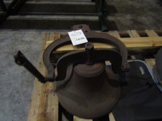 1576. 14” CAST IRON BELL WITH YOKE AND CLAPPER | Online Auctions | Proxibid