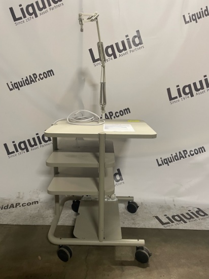 Rolling Medical Office Table with Extendable Light | Industrial ...