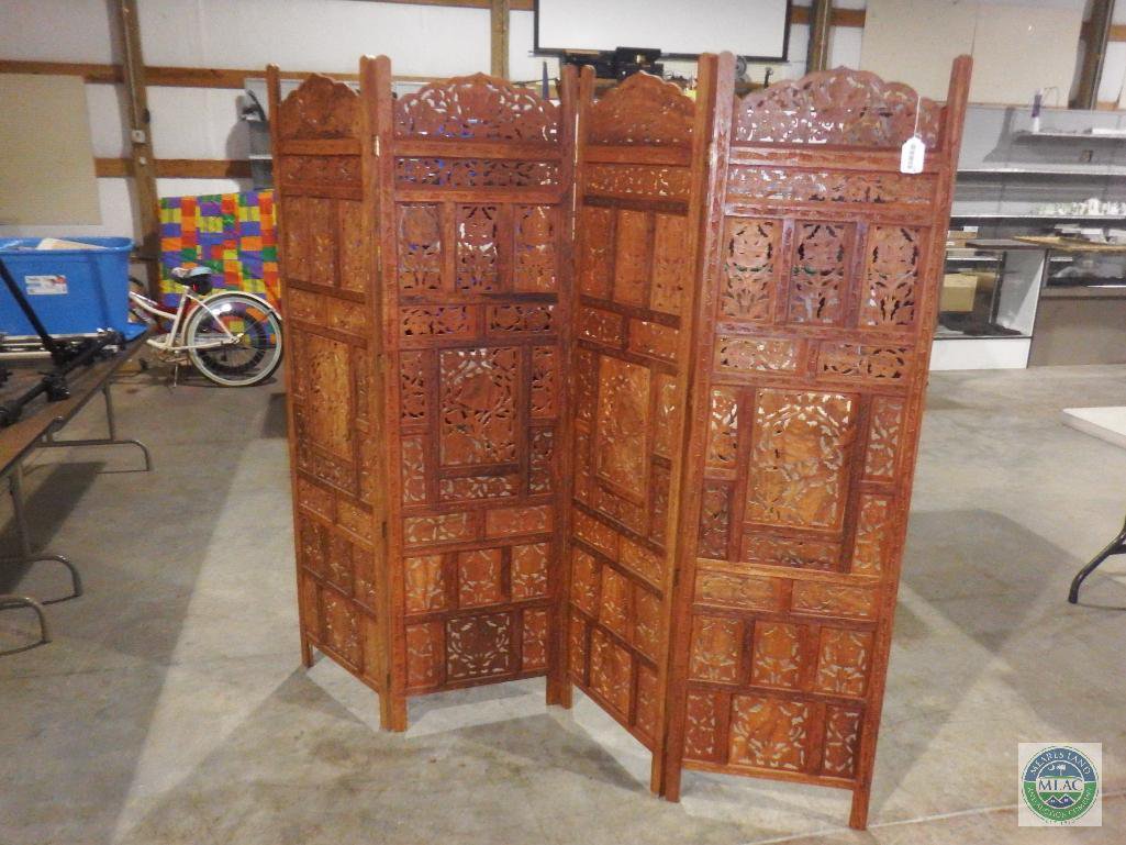Four-panel folding changing screen - Asian | Proxibid