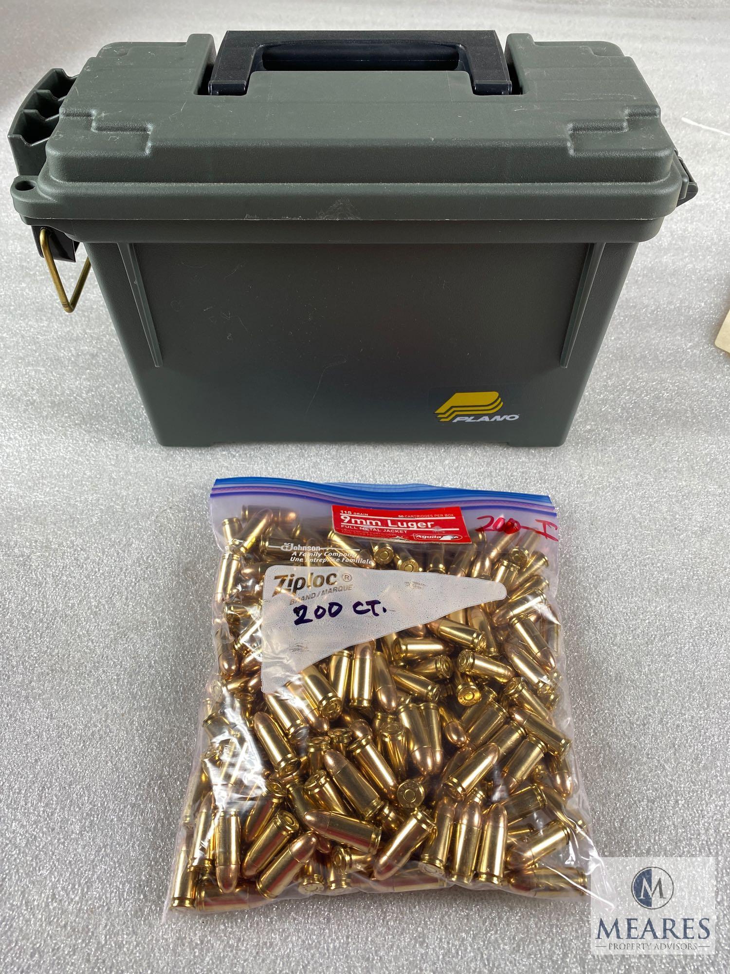 Ammo Box with 200 Rounds of 9mm Aguila 115-grain | Proxibid