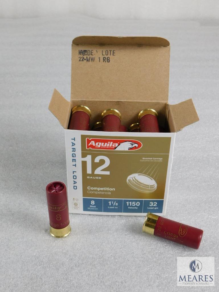 25 rounds Aguila .12 gauge shotgun shells. 2 3/4" | Proxibid
