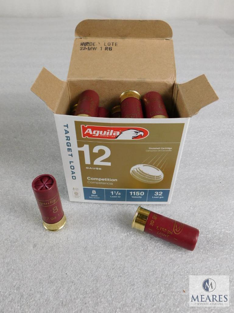 25 rounds Aguila .12 gauge shotgun shells. 2 3/4" | Proxibid