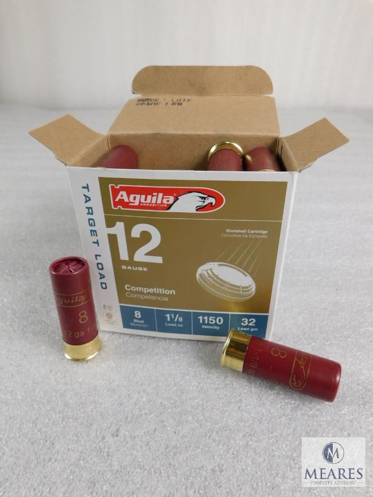 25 rounds Aguila .12 gauge shotgun shells. 2 3/4" | Proxibid