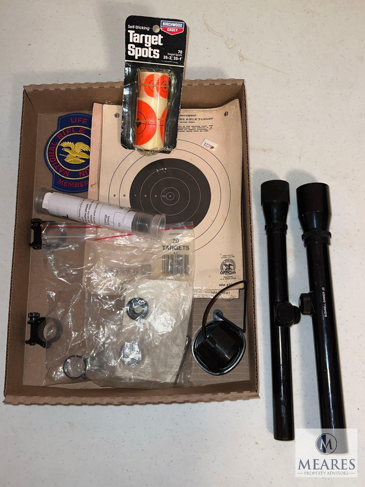 Two Rifle Scopes (Bushnell Banner 22), Targets, | Proxibid