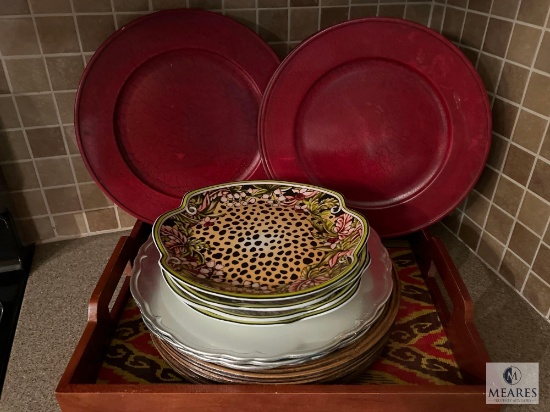 Lot of Chargers and Plates - Multiple Colors with Tray | Online ...