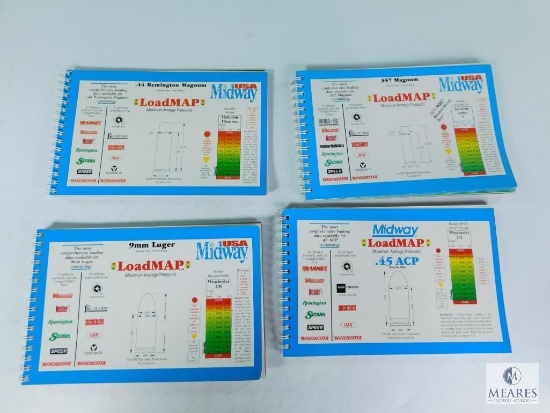 Lot of Four Midway Loadmaps - .45 ACP, 9mm Luger, .357 Magnum, .44 ...