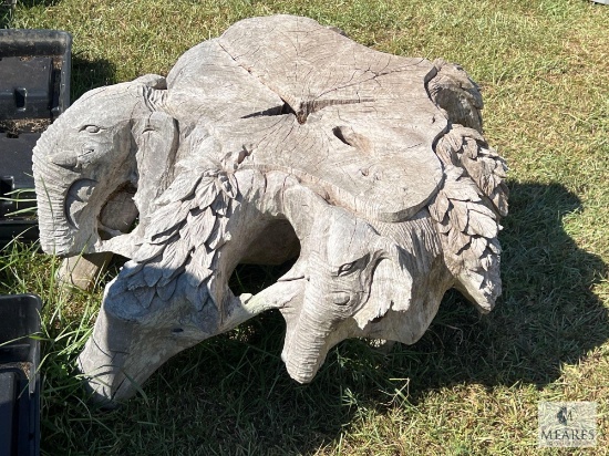 Elephant Head Carved Tree Stump Table Base | Online Auctions | Proxibid