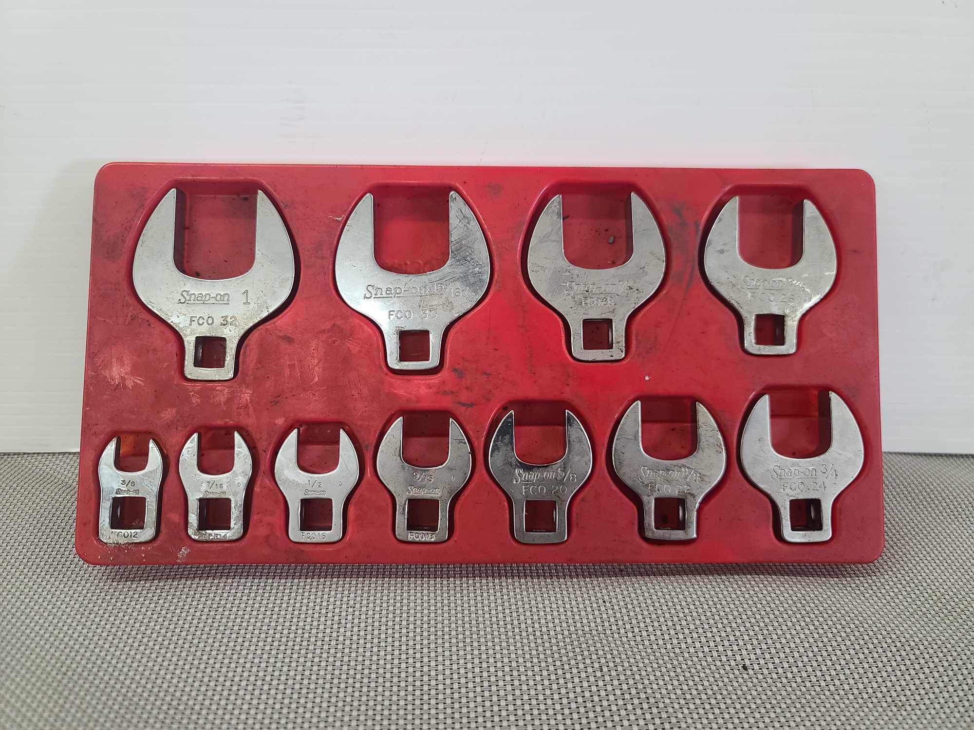 Snap-on crows foot SAE wrench set. | Proxibid