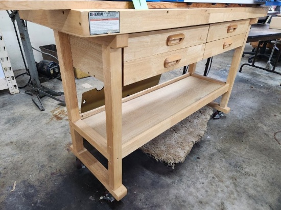 US General 60" Wood Workbench w/ 4 Drawers | Online Auctions | Proxibid