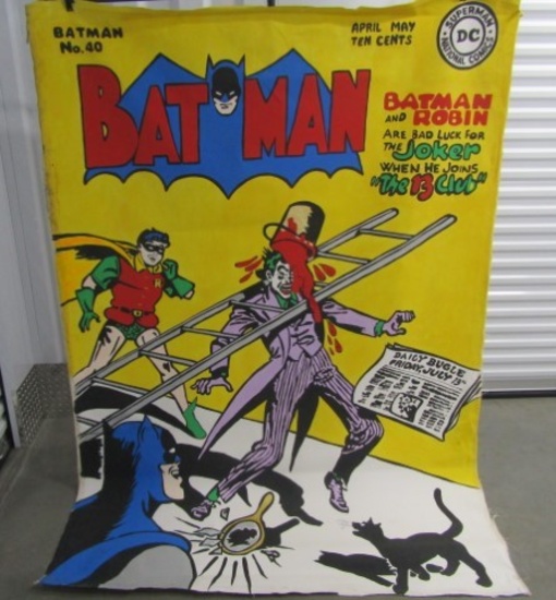 Large Batman D C Comics Hand Painted Poster On Canvas | Art, Antiques ...