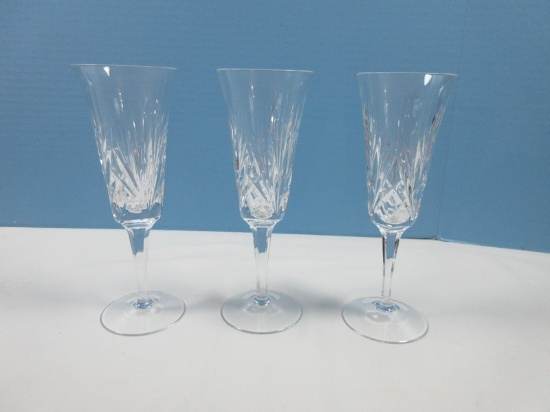 Set of 3 Gorham Crystal Cherrywood Pattern Cut Criss-Cross & Fan Design ...