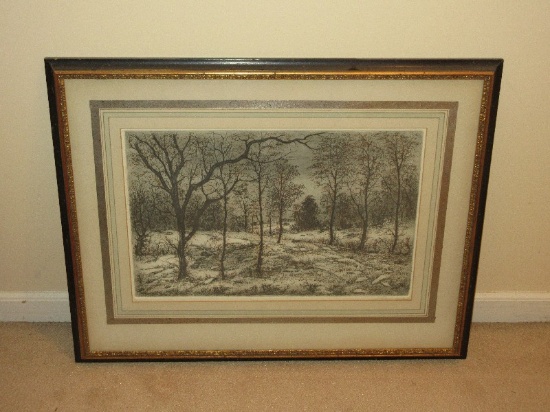 Collectors Autumn Landscape Etching Artwork Artist Signed Paul ...