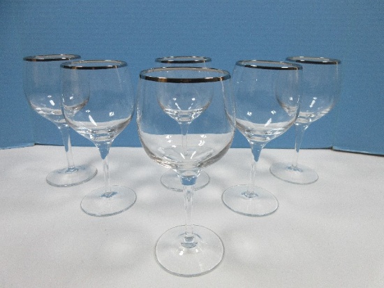 Set of 6 Lenox Signed Crystal Weatherly Pattern Platinum Trim Circa ...
