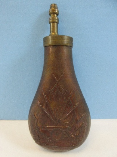 Repro Civil War Era Powder Flask for Muzzle-Loading Firearms Embossed ...