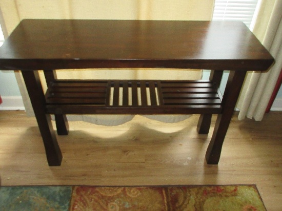 Rustic Modern Stylized Hako Furniture Console Table w/ Lower Slats ...