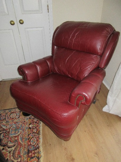 Classic Leather Furniture Tilt Back Chair Double Bustle Back Rolled ...