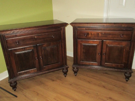Pair Kincaid Solid Wood Furniture by La-Z-Boy Co. Side Cabinet Night ...