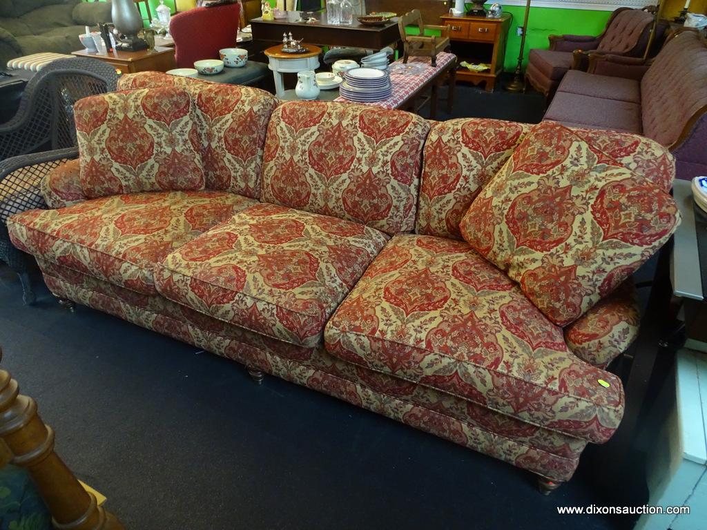 Red Flowered Couch Furniture