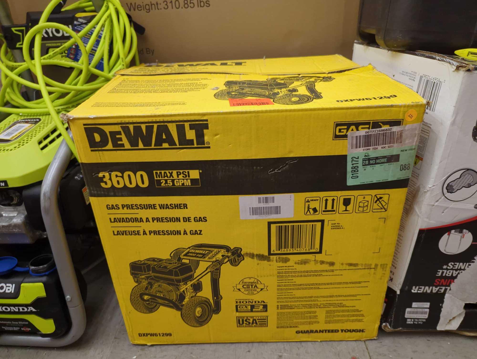 DEWALT DEWALT 3600 PSI 2.5 GPM Gas Cold Water | Proxibid