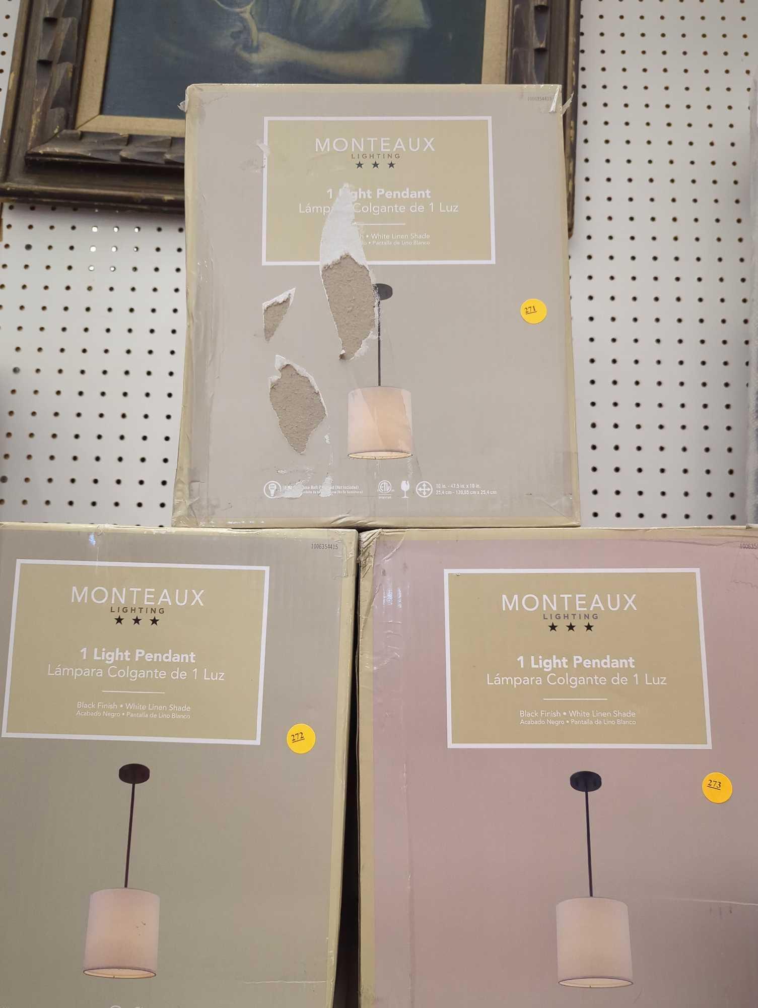 Monteaux Lighting 10 in. 1-Light Black Drum | Proxibid