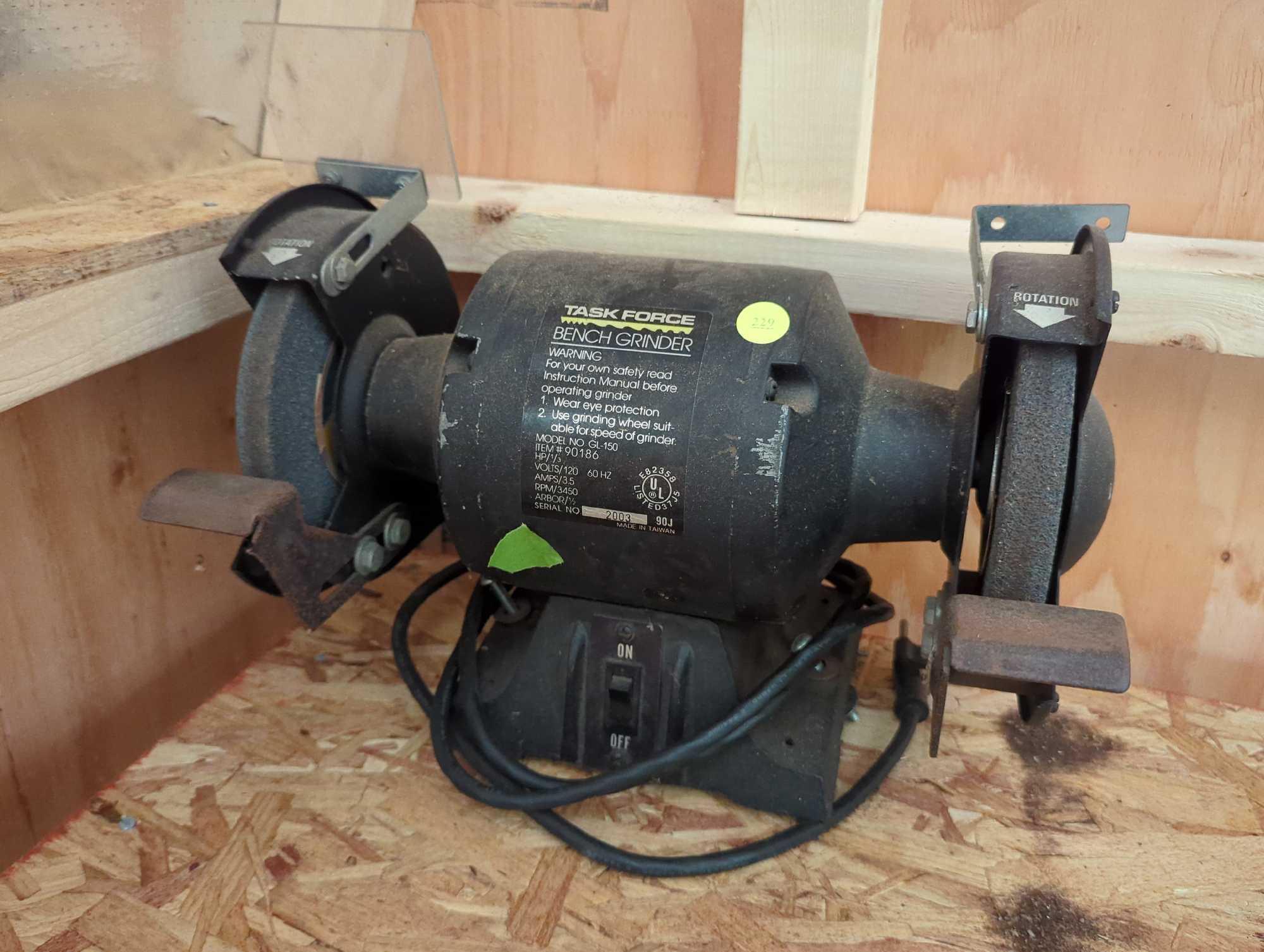SHED TASK FORCE GL 150 BRENCH GRINDER. USED Proxibid