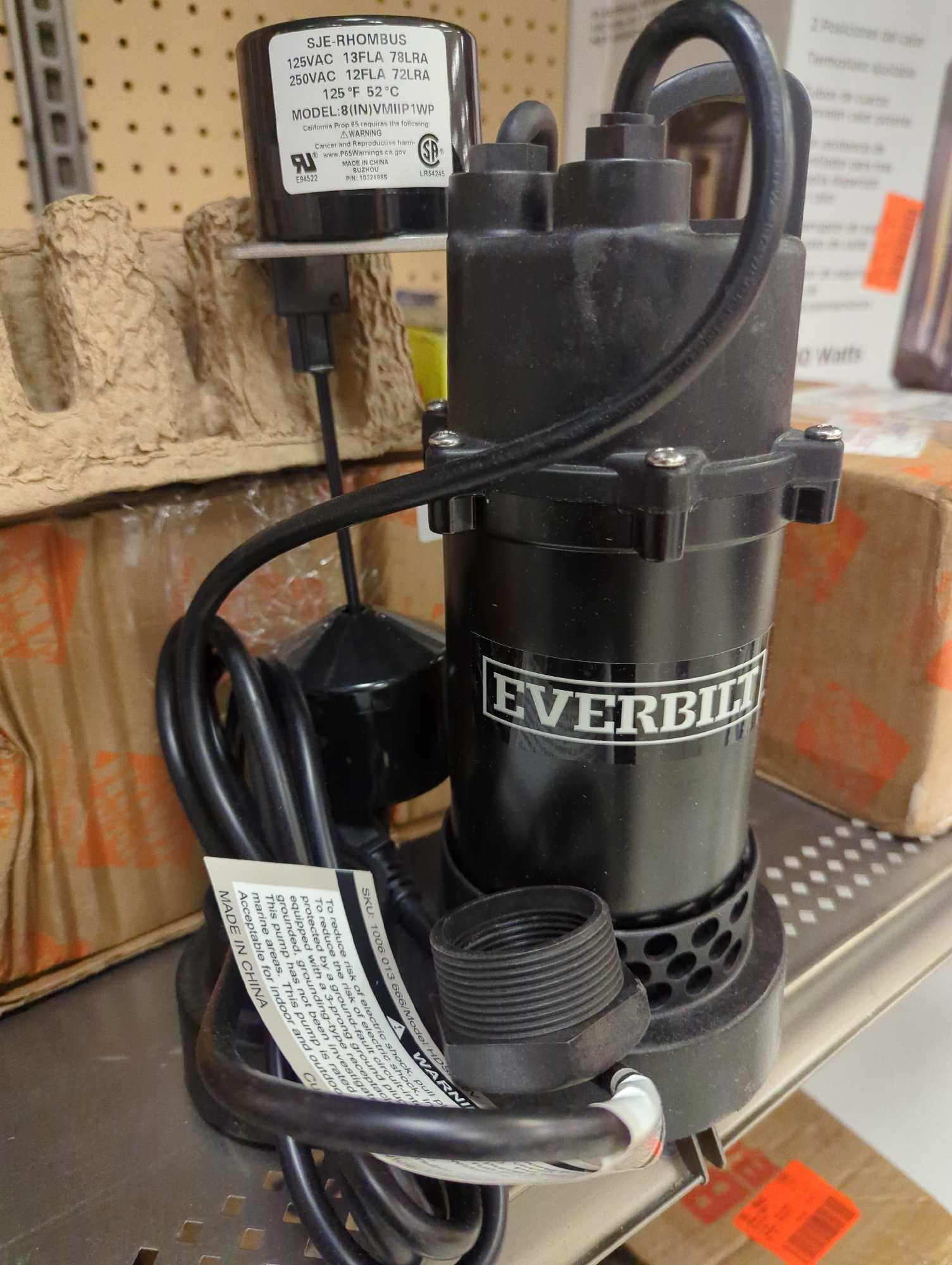 Everbilt 13 Hp Aluminum Sump Pump With Vertical Switch Utilitech