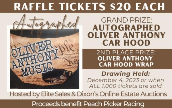 Dixon's Auction Auction Catalog - Oliver Anthony Autographed Hood ...