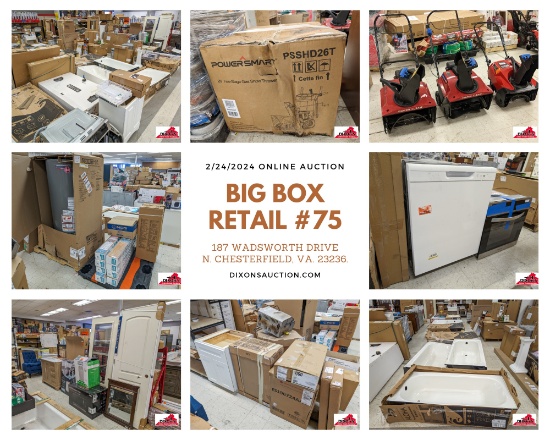 Dixon's Auction Auction Catalog - 2/24/24 Big Box Retail Open Box ...