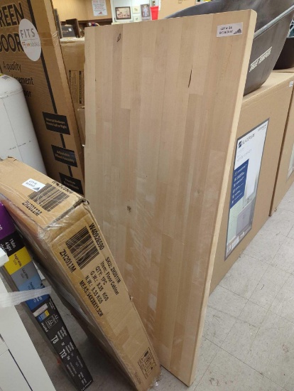 Hampton Bay 4 ft. L x 25 in. D Unfinished Birch Butcher Block ...