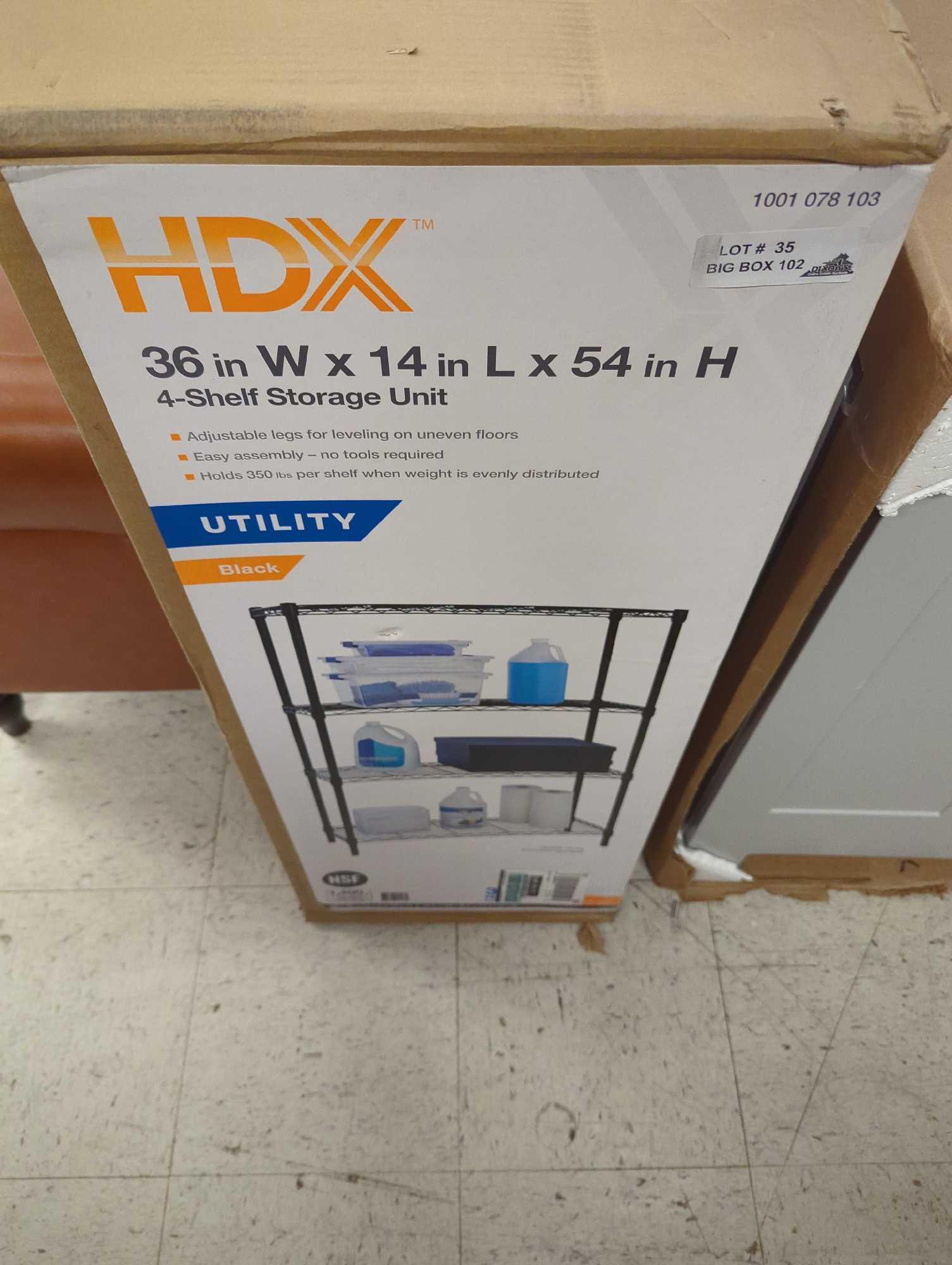 HDX 4-Tier Steel Wire Shelving Unit in Black (36 | Proxibid