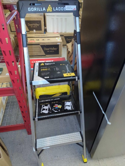 Gorilla Ladder 4.5 ft. Aluminum Dual Platform Step Ladder with Project ...