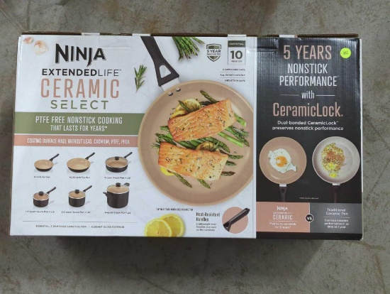 Ninja 10pc NeverStick Ceramic Pro Cookware Set: Nonstick Pans, Pot Set ...