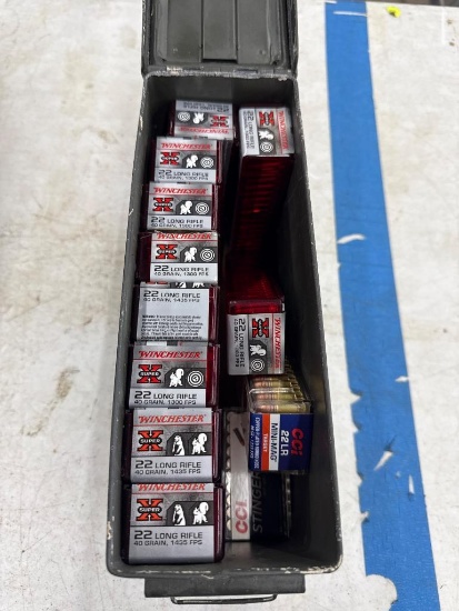 Open Box Lot of .22 Caliber Long Rifle Rounds and Ammo Safety Military ...