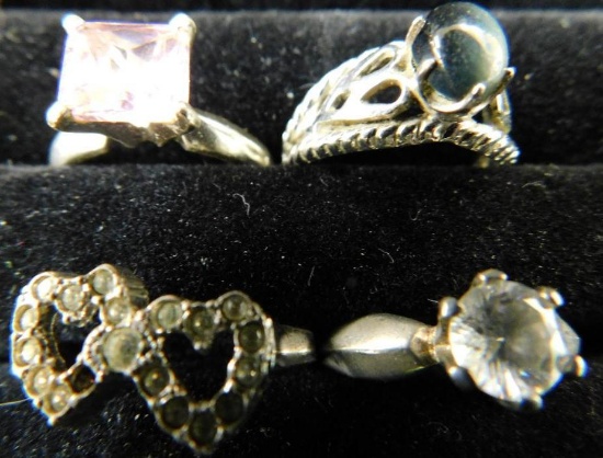 Sterling Silver - 4 Rings - Size 8 - 14 Grams TW | Jewelry, Gemstones ...