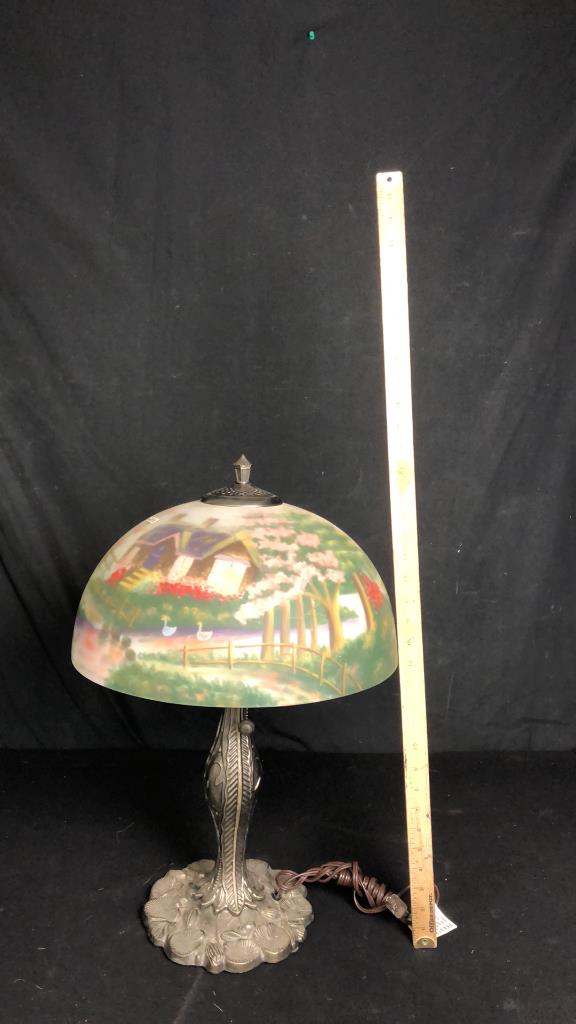 Qvc Thomas Kinkade Reverse Painted Lamp