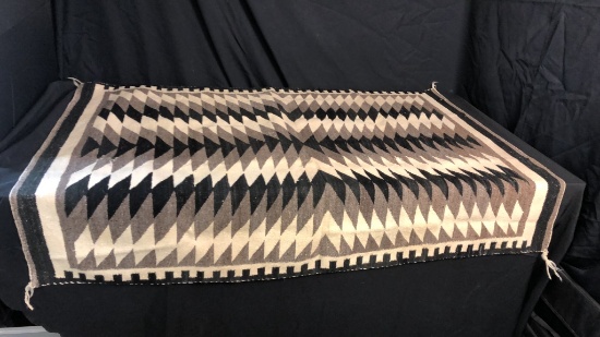 HAND WOVEN NEUTRAL-TONE NATIVE AMERICAN RUG | Art, Antiques ...