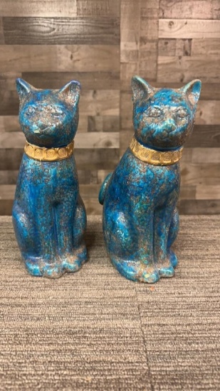 2) ROSENTHAL NETTER POTTERY BITOSSI BLUE CATS | Art, Antiques ...