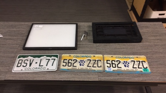 COLORADO LICENSE PLATES, DISPLAY BOXES & LOCK | Art, Antiques ...